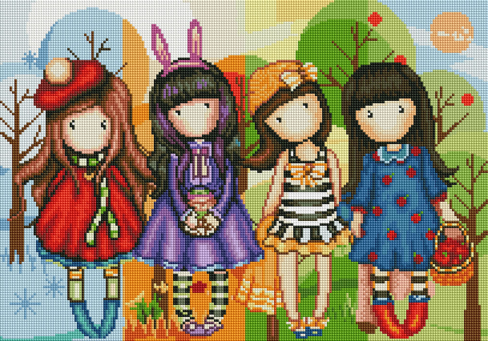 ZAiX-015 Seasons Sisters Premium Kit – ZAi Diamond Art